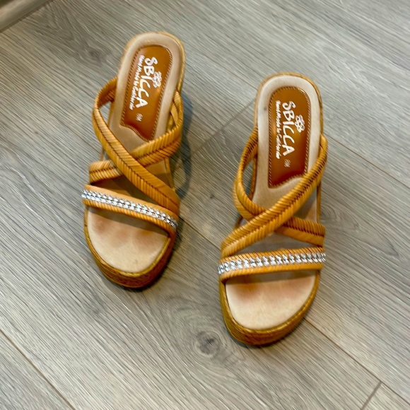 Sbicca | Shoes | Sbicca Platform Shoes With Rhinestones Size 8m | Poshmark